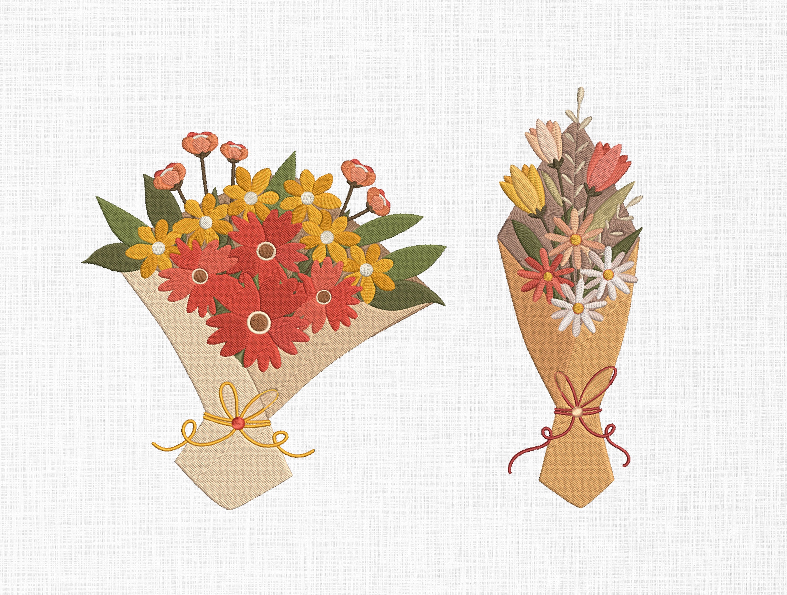 Bouquet Bundle Embroidery Design Flower Embroidery Design Bouquet ...