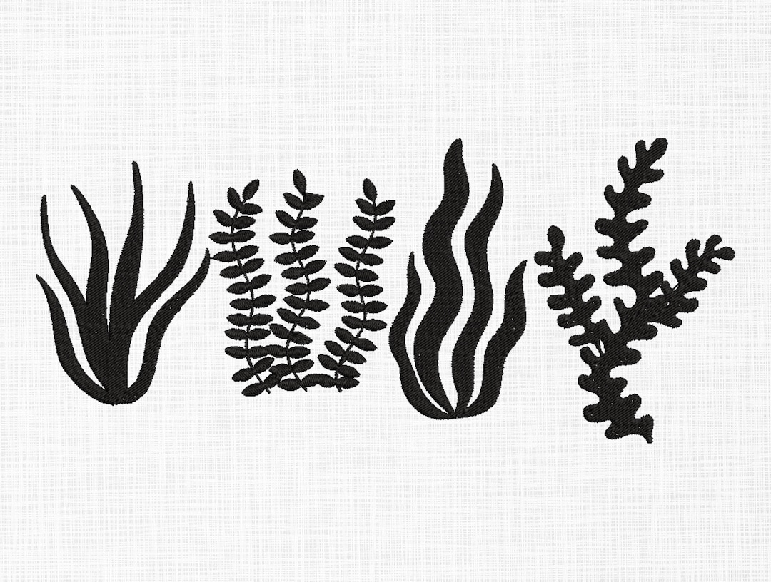 Seaweed Embroidery Design Ocean Reeds Corals Machine Embroidery File ...