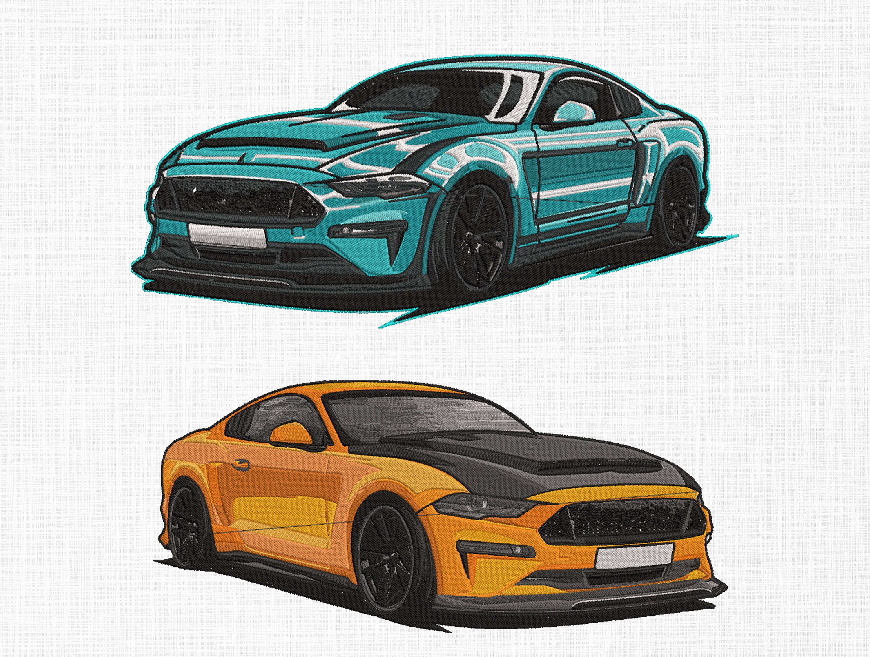 Mustang Cars Embroidery Cars Embroidery Car Embroiderycars - Etsy