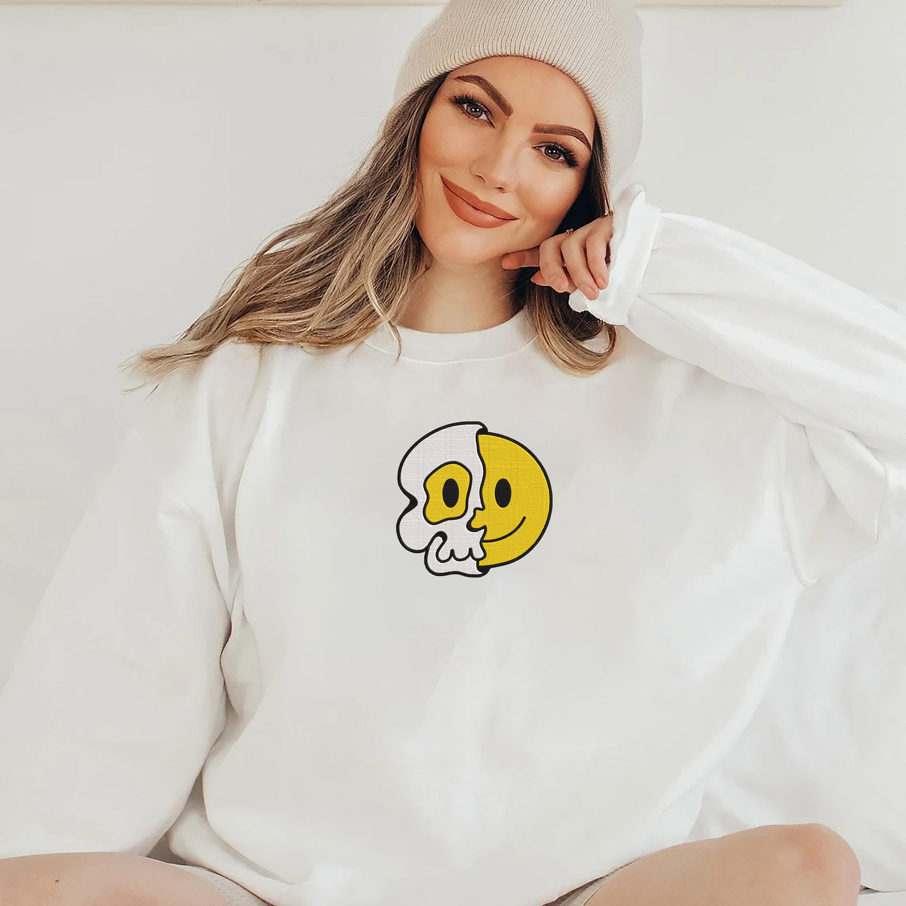 Skull Face and Emoji Embroidery Design Skull Face Design Emoji - Etsy