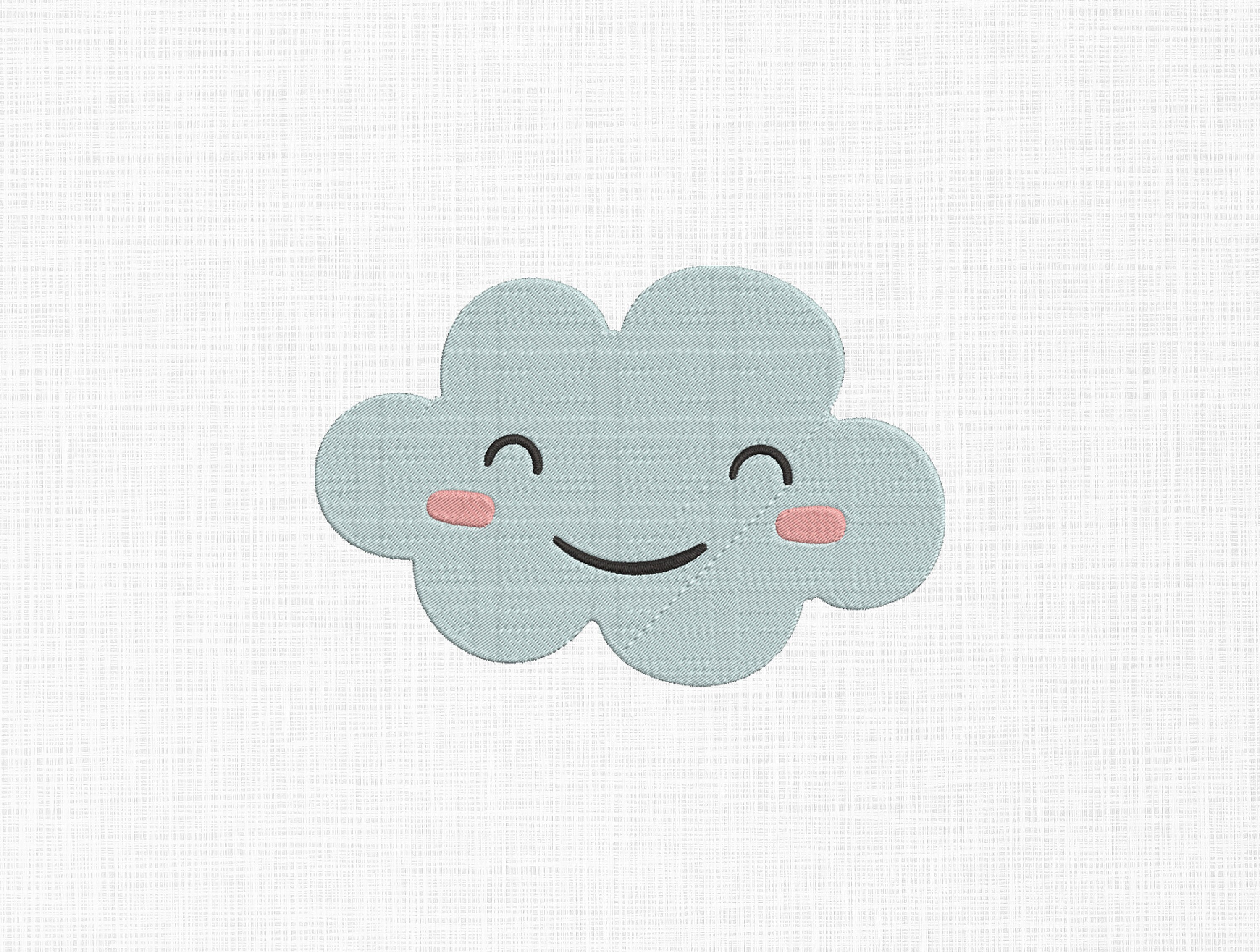Cute Cloud Embroidery Design Machine Embroidery Design Cloud With Face ...