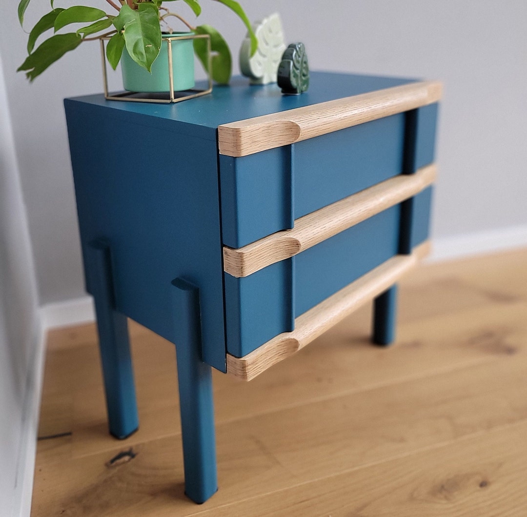 Furniture Upcycling, Chest of Drawers, Blue, 70s, Furniture Flip - Etsy