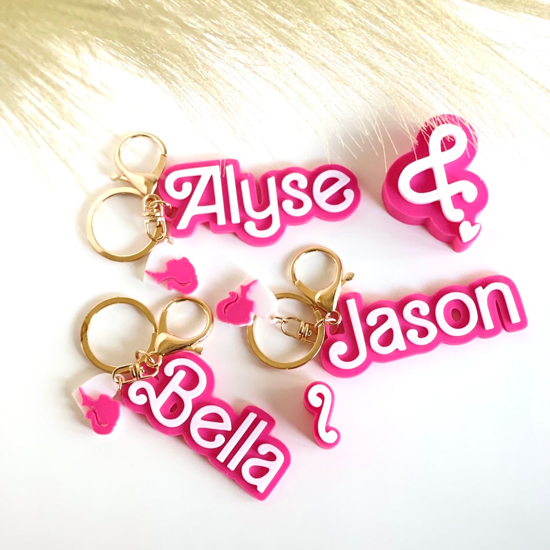 Custom Keychain - Personalized Name Bag Charm - Keychain Party Favor - Back to School - Backpack ...