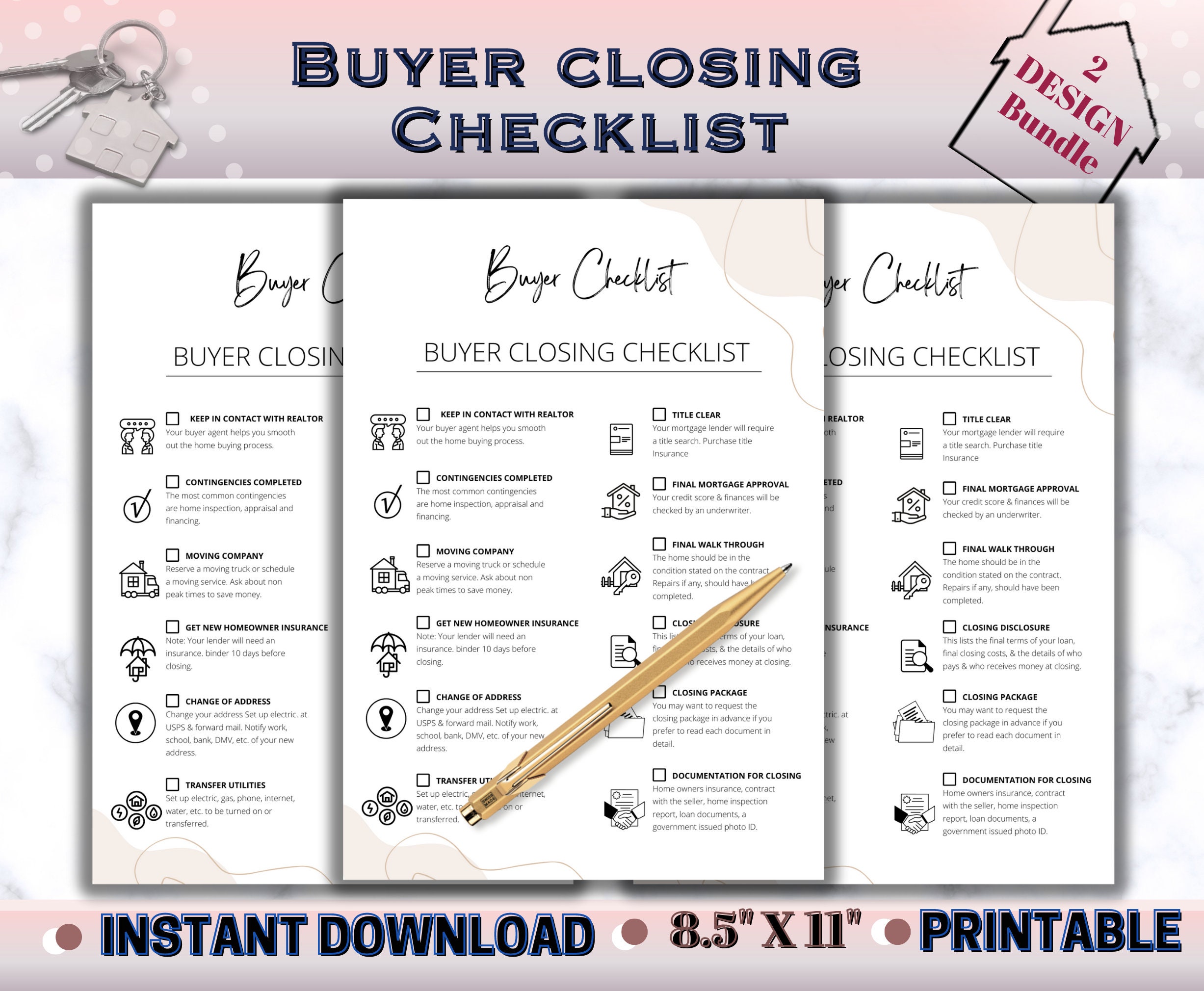 Printable Home Buyer's Checklist, Real Estate Agent Marketing Forms ...