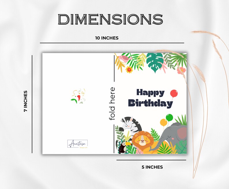 Wild Safari Animals Birthday Card. Printable Funny Wild One Jungle ...