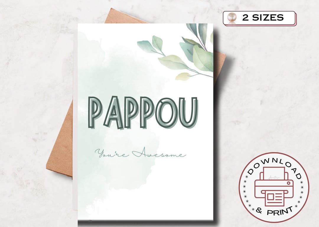 Greek Pappou Greeting Card. Nameday Blank Card. Minimal Gift Card ...
