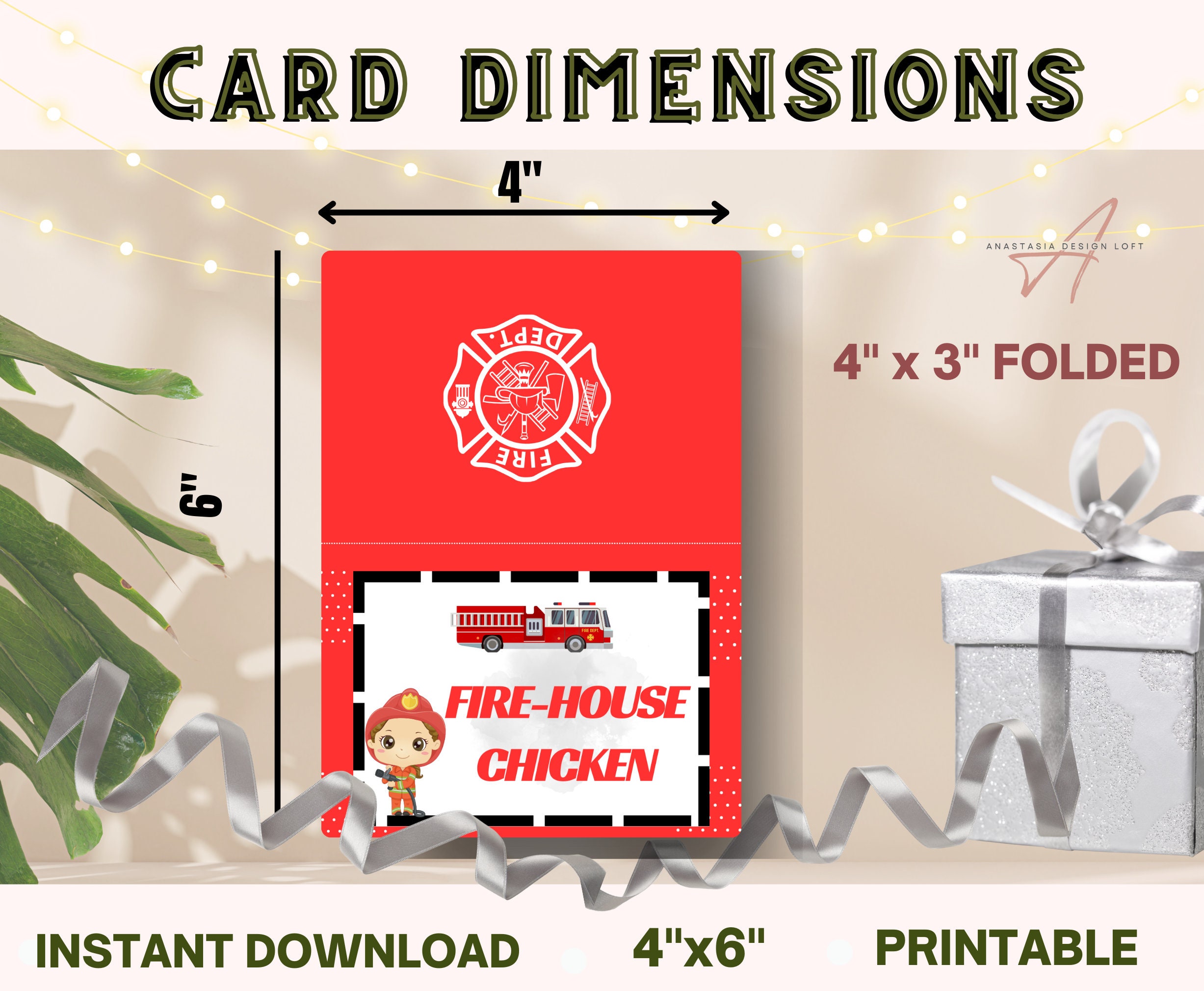 Fire Fighter Buffet Food Labels, Party Food Tent Cards, Instant ...