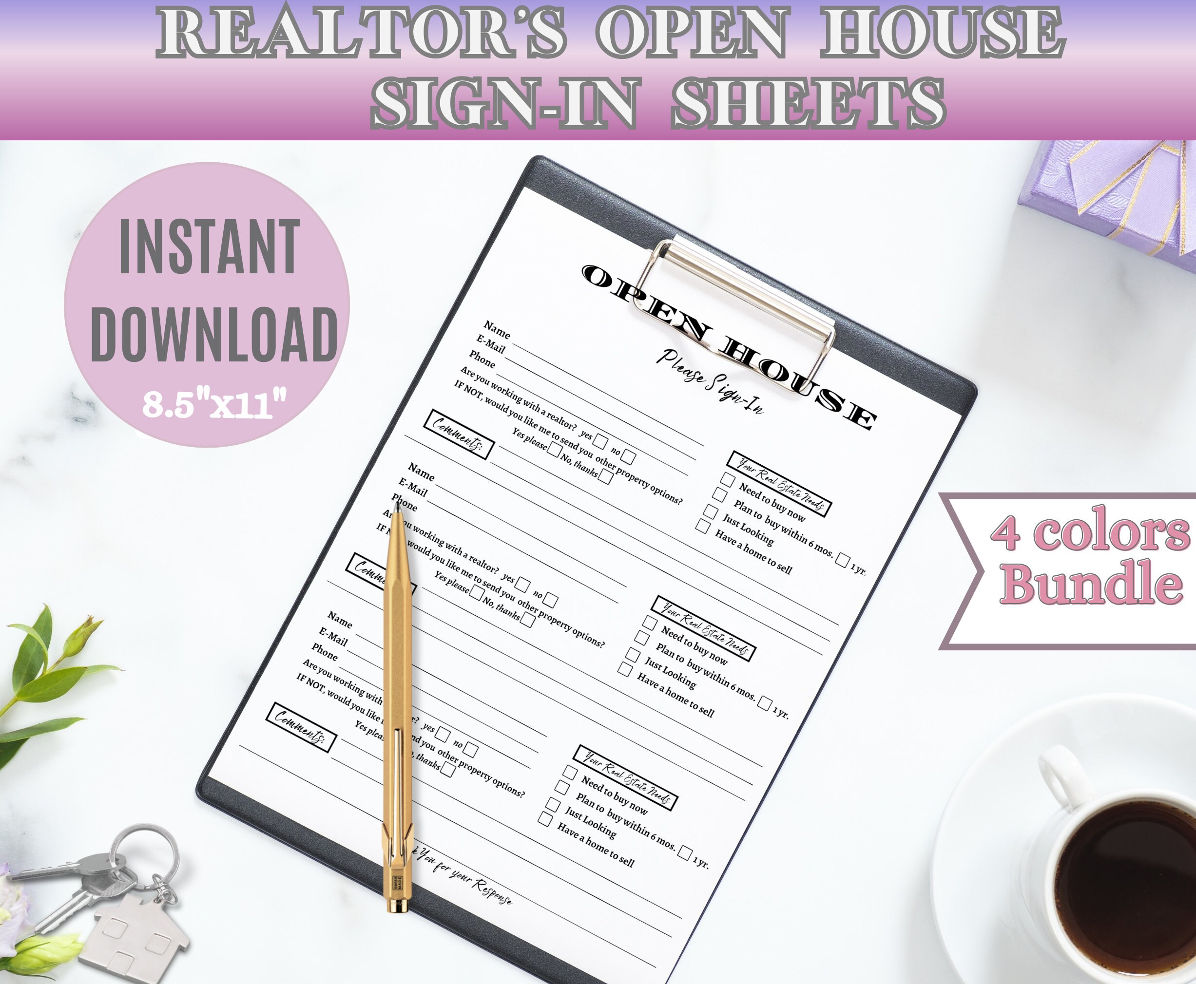 Printable Open House Sign-in Sheet. Real Estate Agent Marketing Tools ...