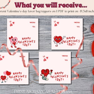 Valentine's Day Classroom Treat Bag Topper, Happy Valentine's Day ...
