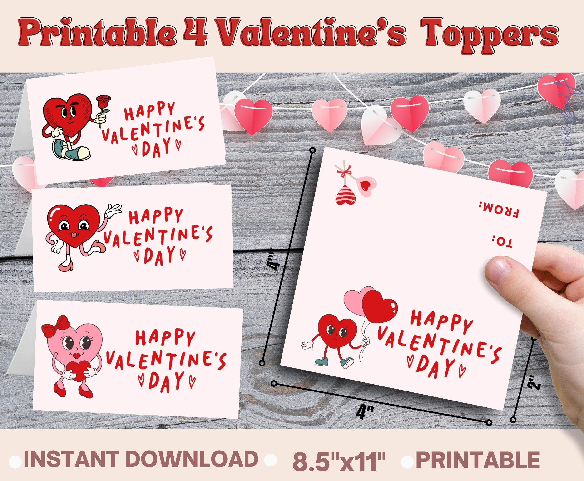 Valentine's Day Classroom Treat Bag Topper, Happy Valentine's Day ...