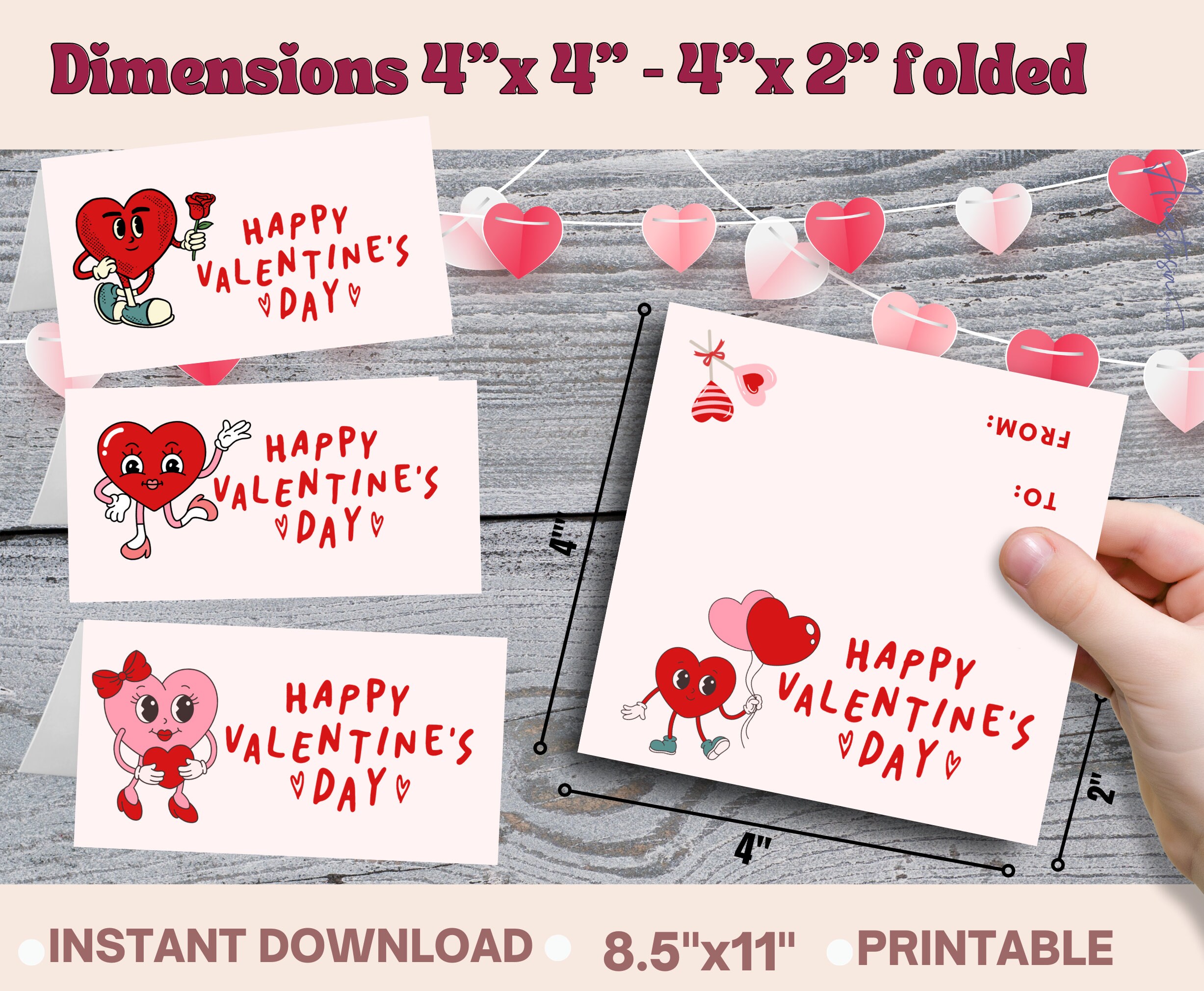 Valentine's Day Classroom Treat Bag Topper, Happy Valentine's Day ...