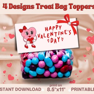 Valentine's Day Classroom Treat Bag Topper, Happy Valentine's Day ...