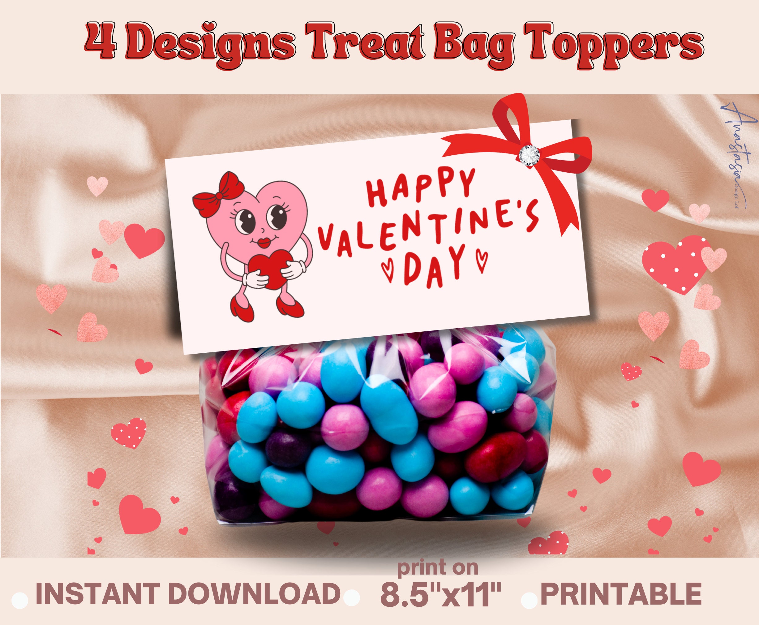 Valentine's Day Classroom Treat Bag Topper, Happy Valentine's Day ...