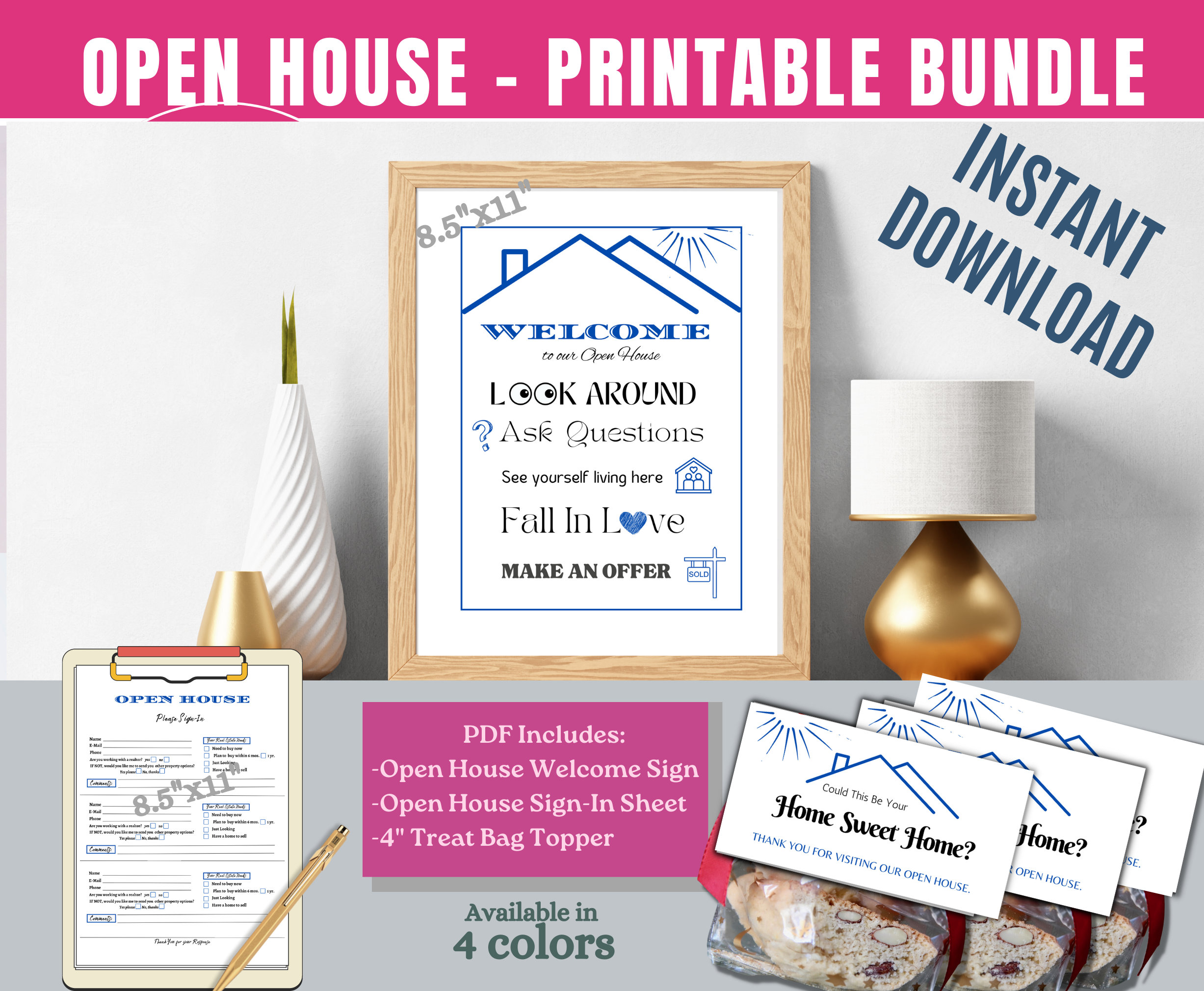 Printable Open House Sign-in Sheet Welcome Sign Real Estate - Etsy