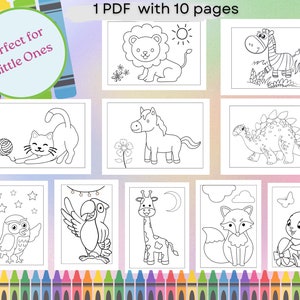 Printable Animal Coloring Pages for Kids, Toddlers, Preschoolers Easy ...