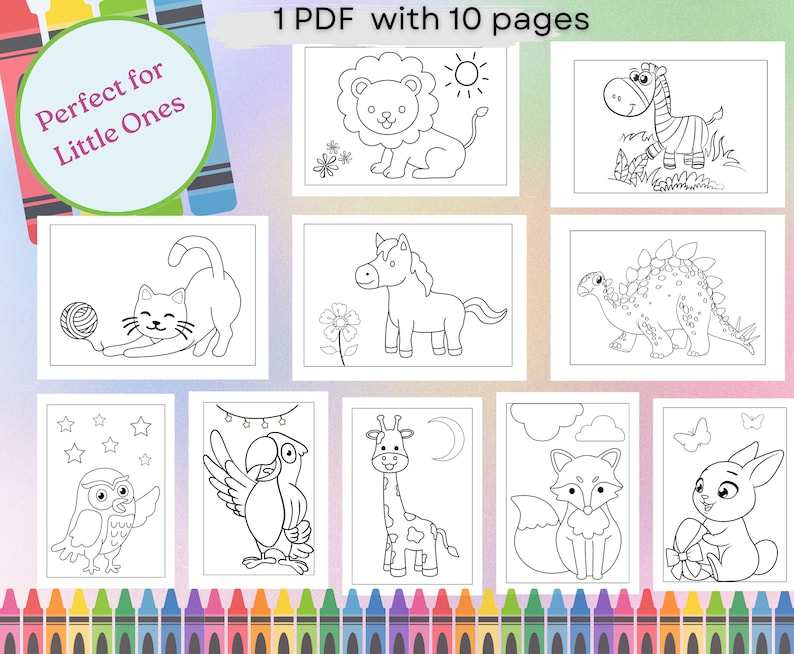 Printable Animal Coloring Pages for Kids, Toddlers, Preschoolers Easy ...