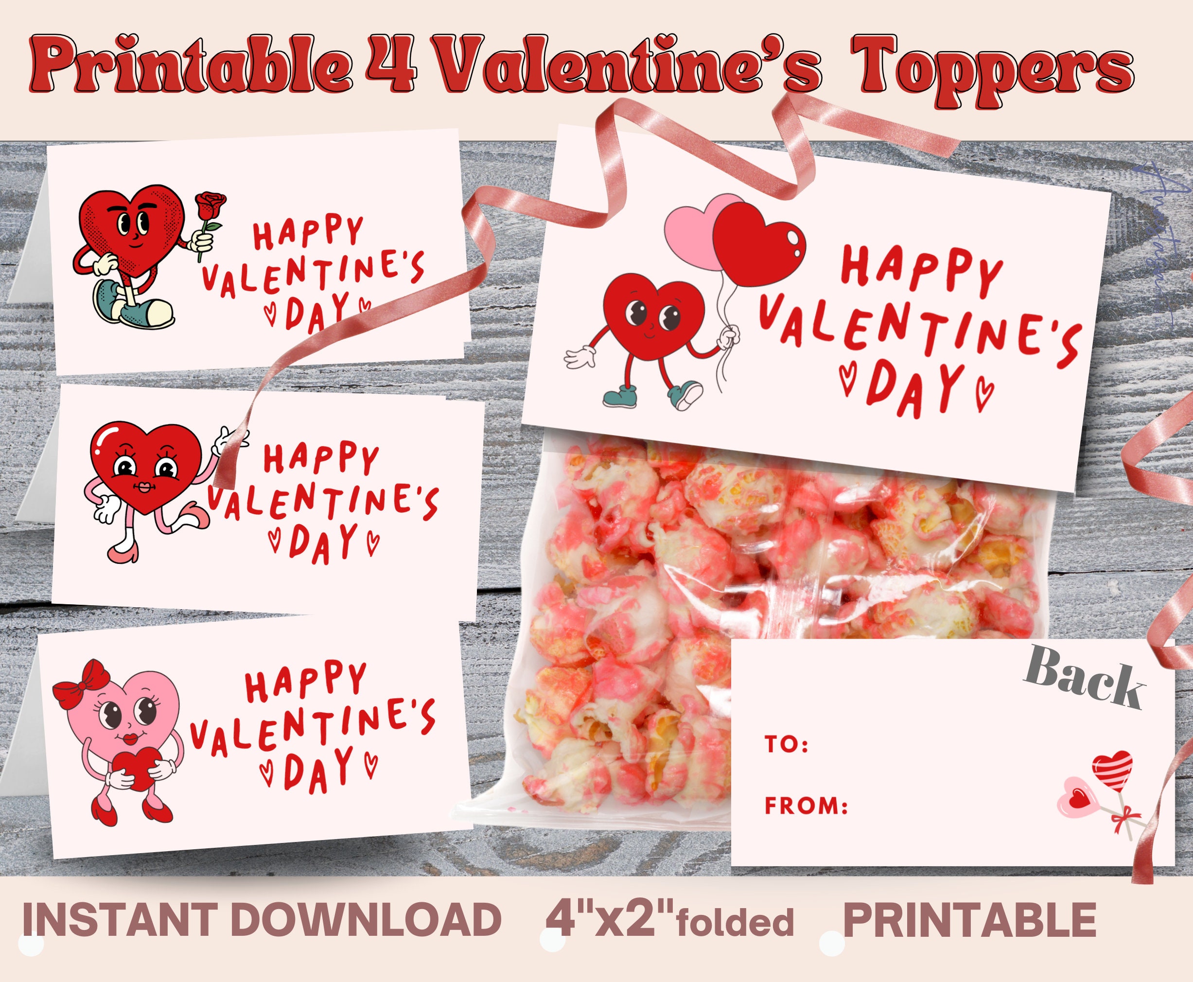 Valentine's Day Classroom Treat Bag Topper, Happy Valentine's Day ...