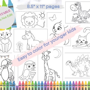 Printable Animal Coloring Pages for Kids, Toddlers, Preschoolers Easy ...