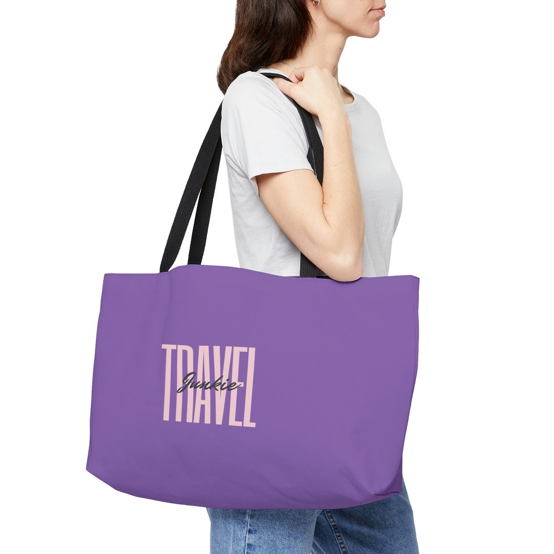 Travel Junkie Light Purple Weekender Tote Bag - Etsy
