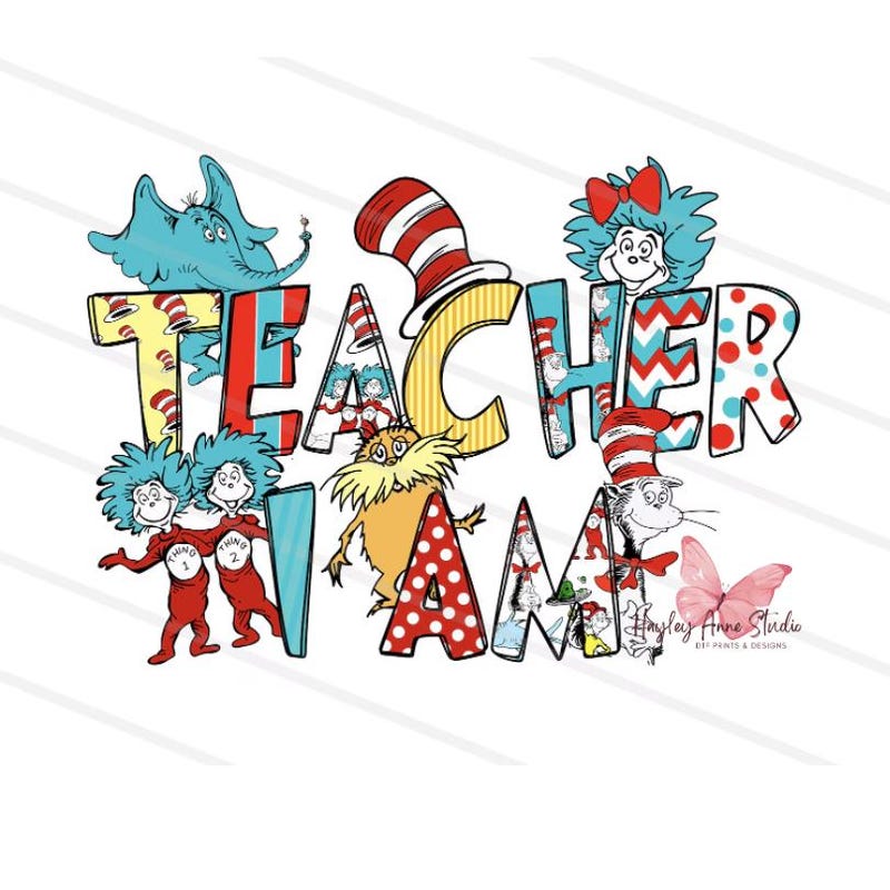 Dr Seuss Teacher Svg - Etsy