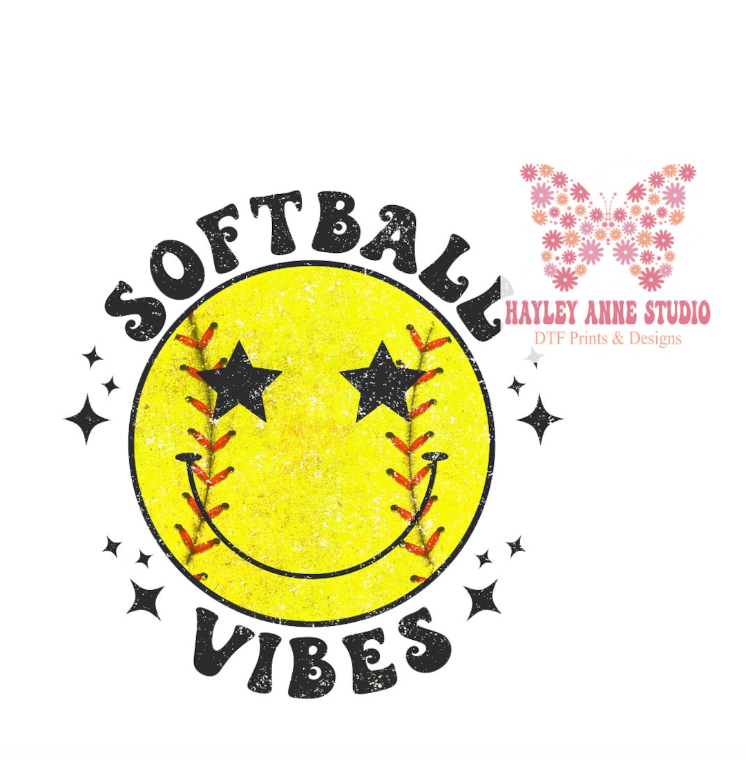 Softball, Softball Vibes, DTF Print, Ready to Press, Dtf Transfers ...
