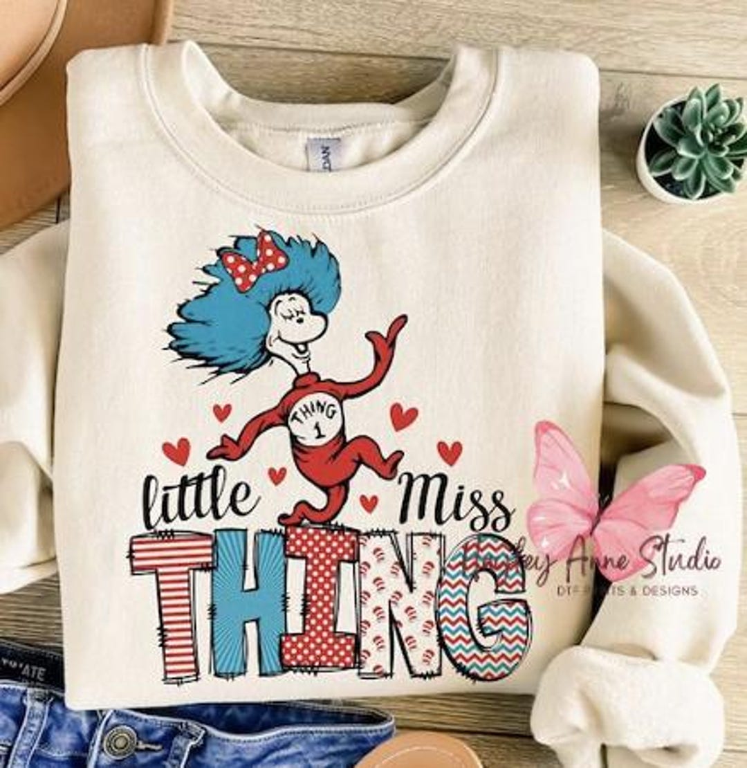 Little Miss Thing, Girl Dr Seuss, Read Across America, DTF Print, Ready ...