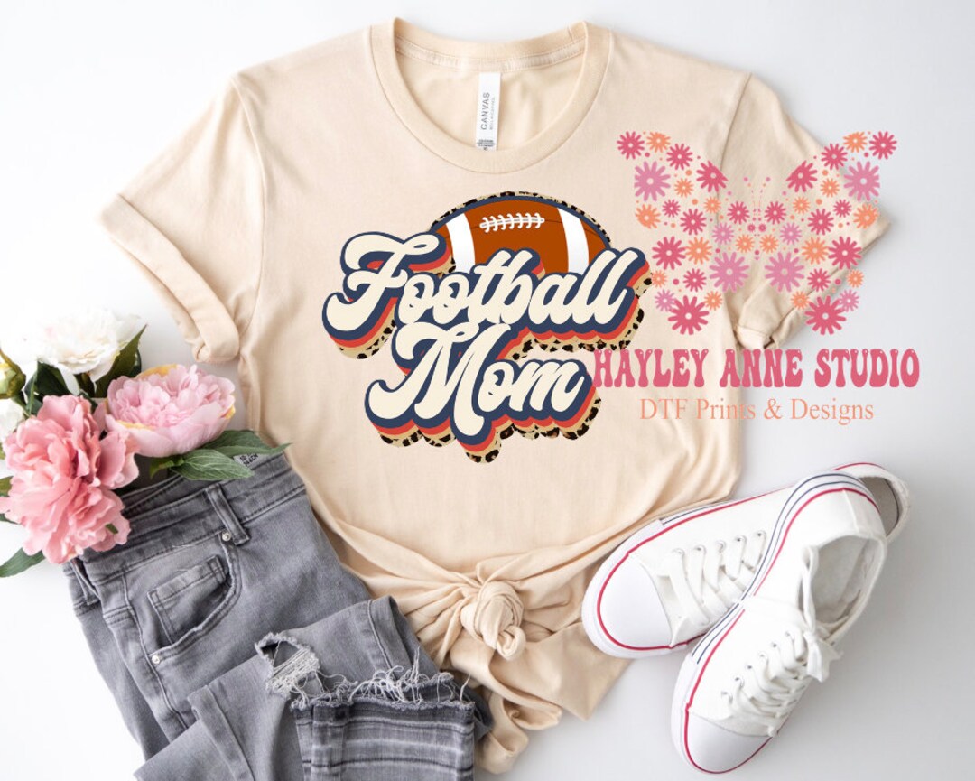 Retro Football Mom, Football Mom, Football, DTF Print,ready to Press ...