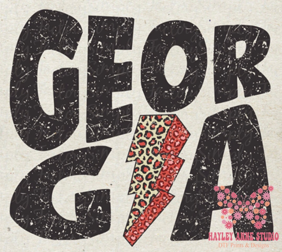 Georgia Lightning Bolt, Georgia Bulldogs, Football DTF, DTF Print ...