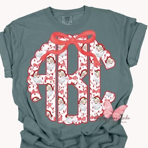 Custom Christmas Monogram, Christmas Monogram, Santa, Coquette, Custom ...