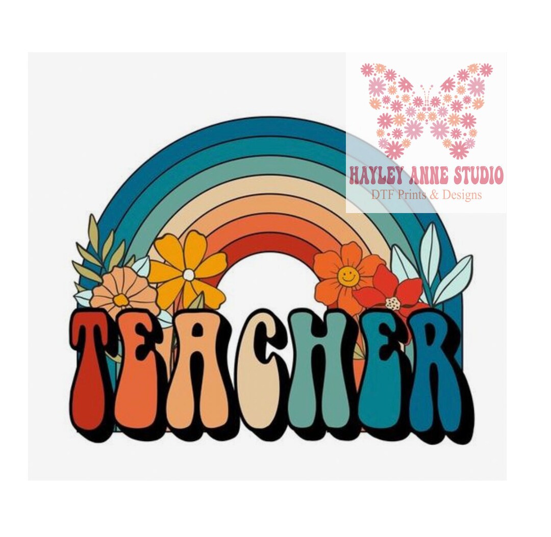 Teacher Rainbow, Retro Teacher Rainbow,dtf Print, Ready to Press, Dtf ...
