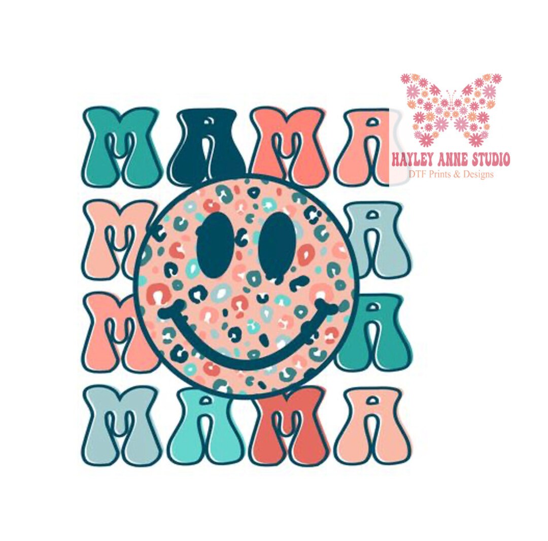 Retro Mama, Mama Smiley Face, DTF Print, Ready to Press, Dtf Transfers ...