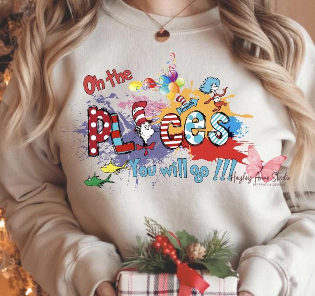 Places You'll Go, Watercolor, Dr Seuss, Read Across America, DTF Print ...