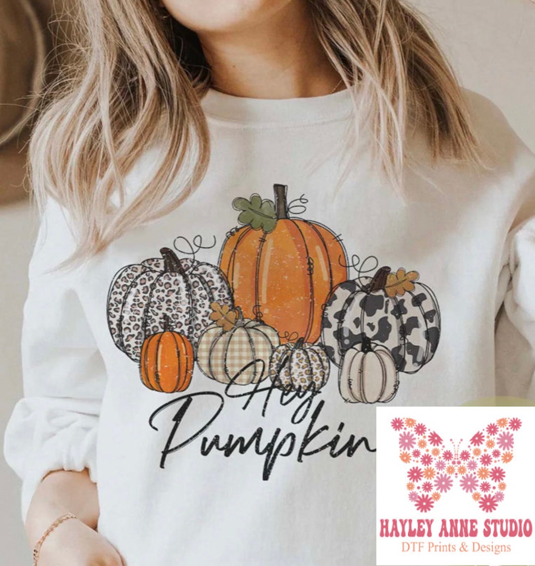Hello Pumpkin, Pumpkin Design, Fall DTF, DTF, DTF Print, Ready to Press ...