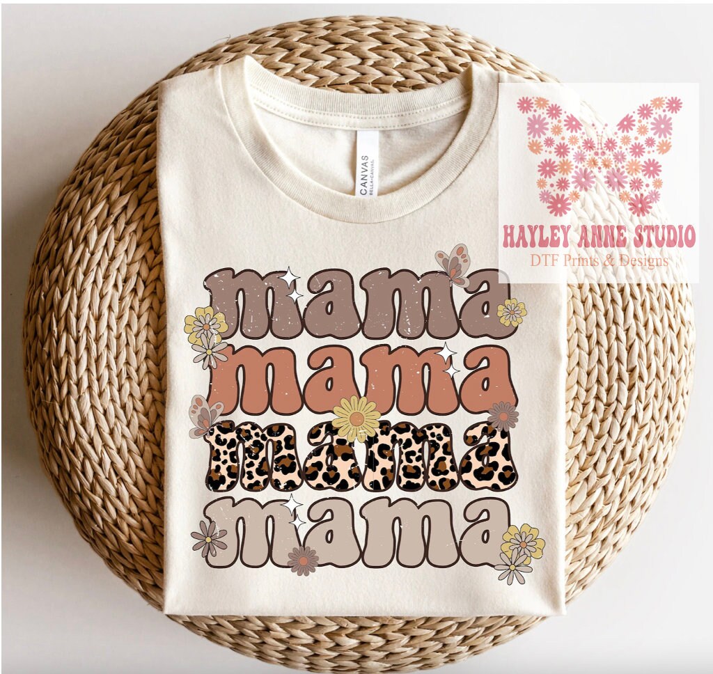 Retro Mama Floral Mama DTF DTF Print Ready to Press Dtf - Etsy