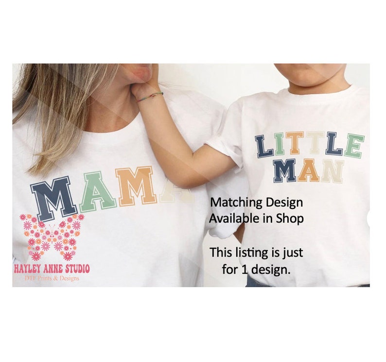Mama & Little Man, Little Man, Boy, DTF Print, Ready to Press, Dtf ...