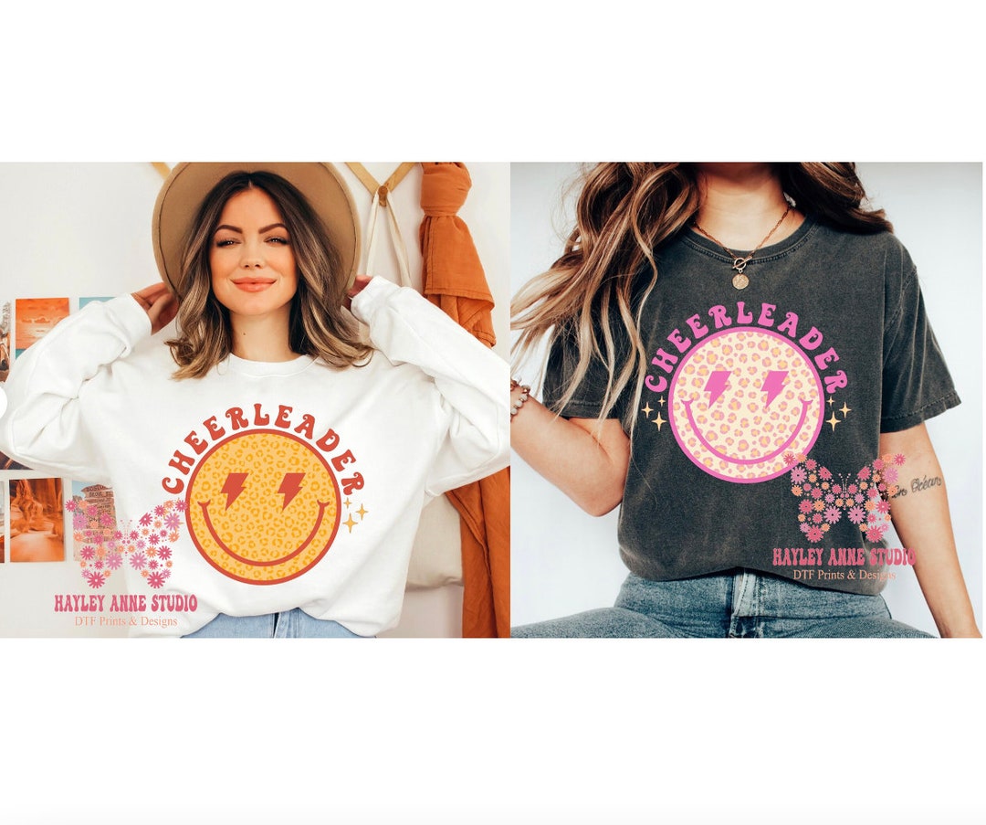 Cheerleader, Cheer Smiley Face, Smile Print, DTF, DTF Print, Ready to ...