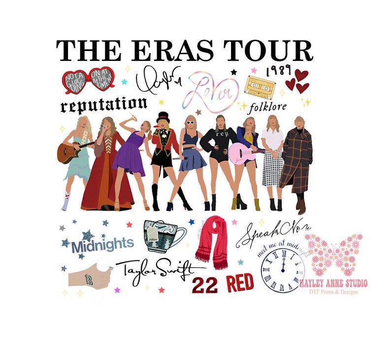 Eras Tour Taylor Swift Swift Eras Dtf Print Ready To Etsy
