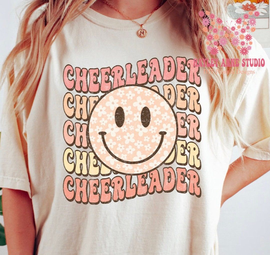 Cheerleader, Cheer Smiley Face, Smile Print, DTF, DTF Print, Ready to ...