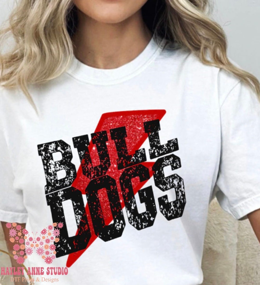 Bulldogs Lightning Bolt, Georgia Bulldogs, Football DTF, DTF Print ...