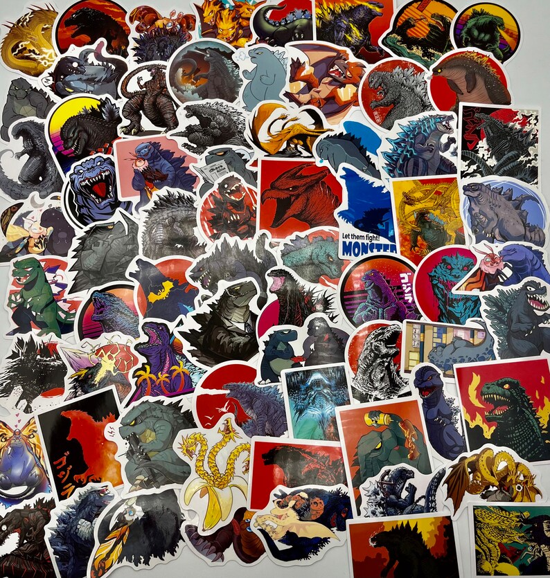 Godzilla Stickers // Random Cool Stickers // Vinyl Stickers // - Etsy