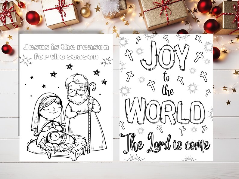 Christmas Coloring Pages, Nativity Bible Scripture for Kids, Christmas ...