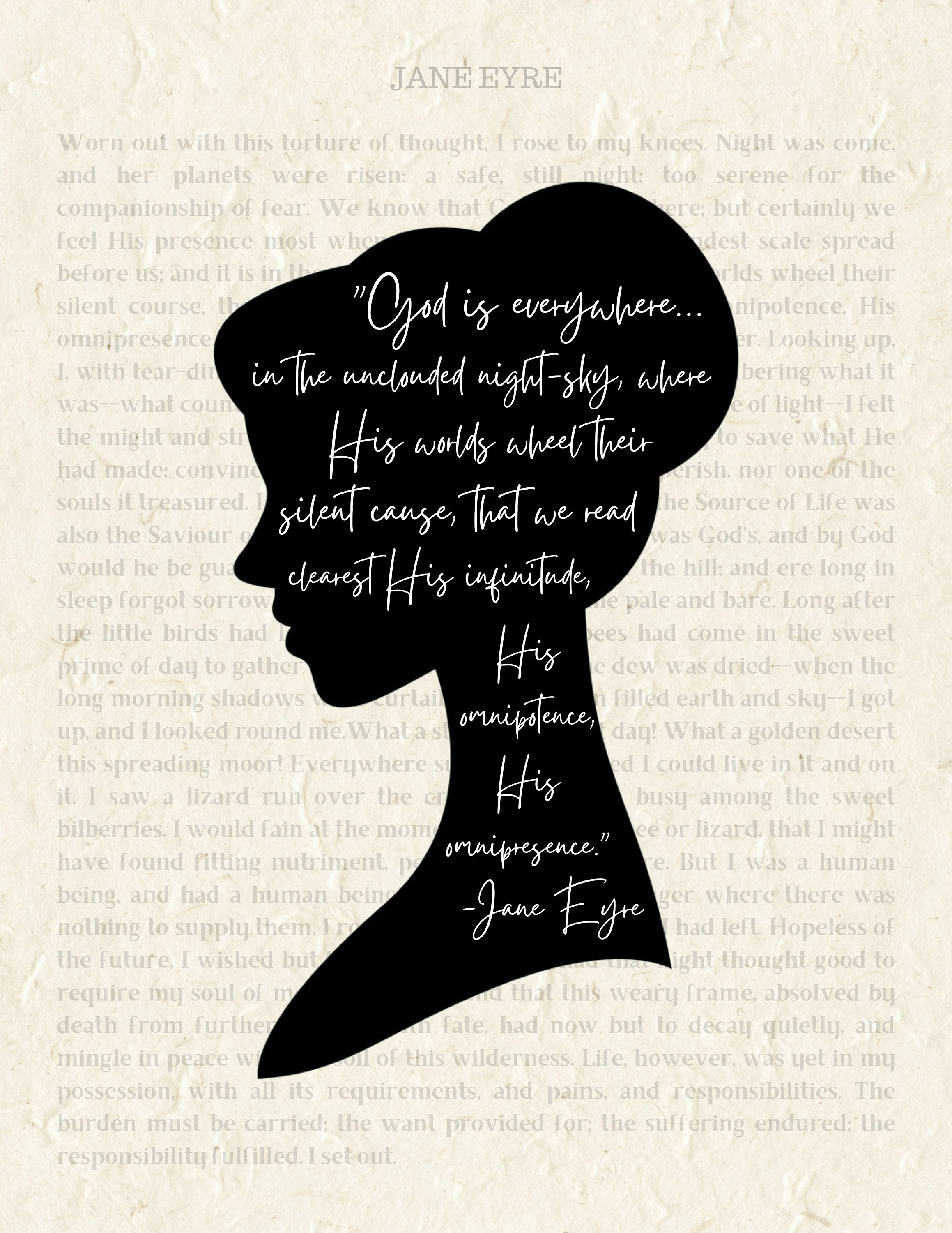 PRINTABLE Silhouette Art Jane Eyre - Etsy