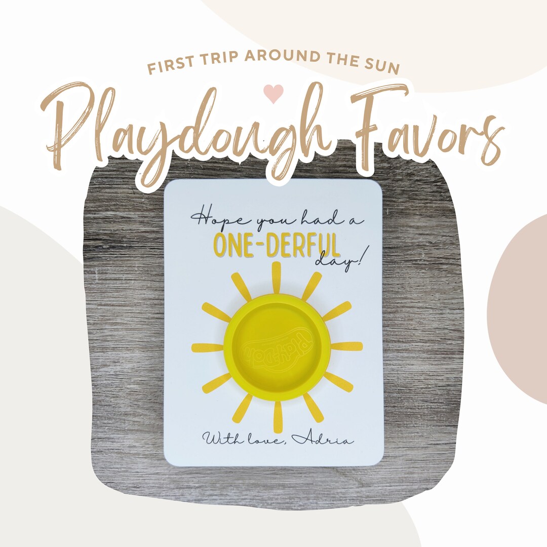 First Trip Around the Sun Playdough Favors | Birthday Party (digital ...