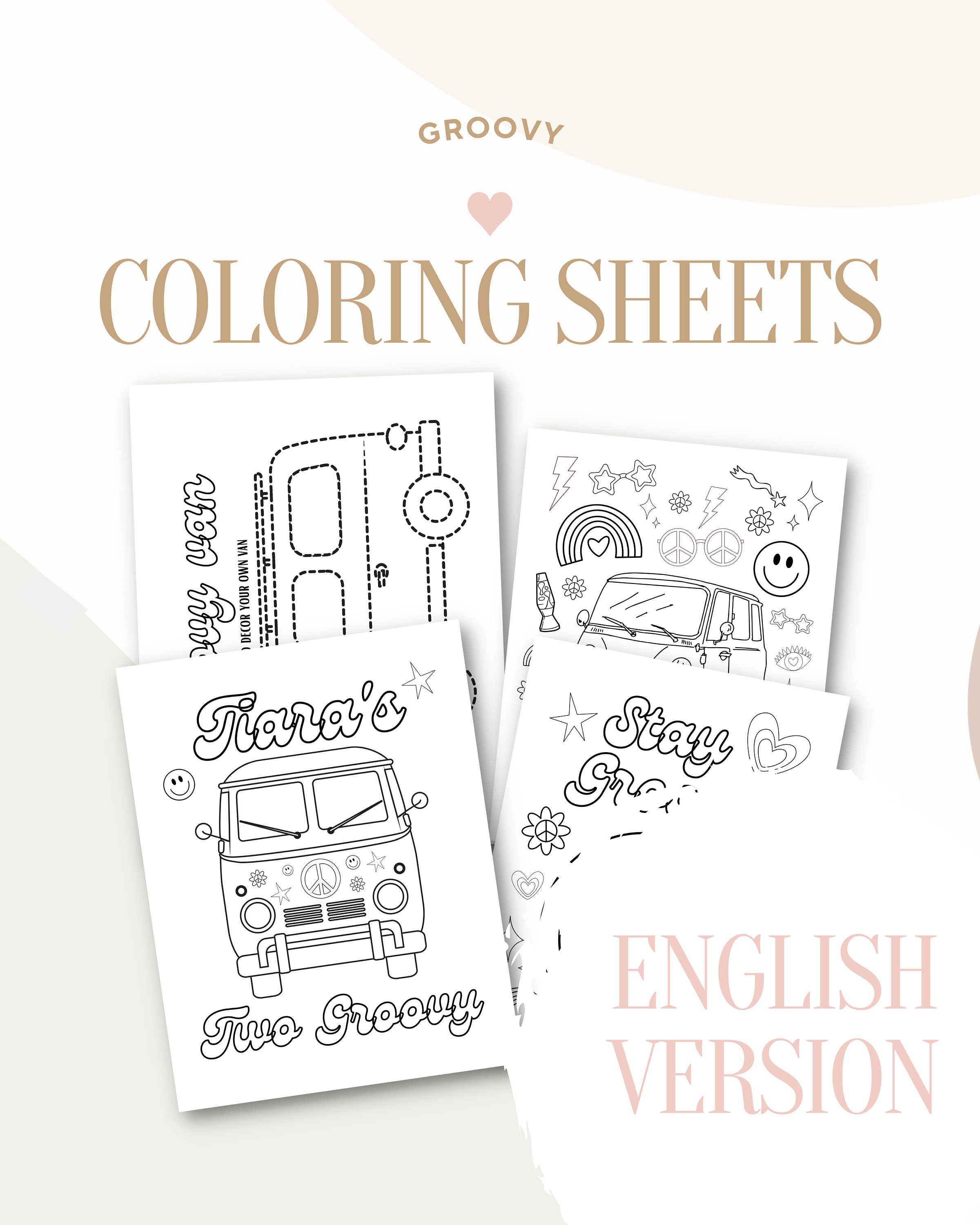 Groovy Coloring Party Favors Groovy Printable Party Favors Groovy ...