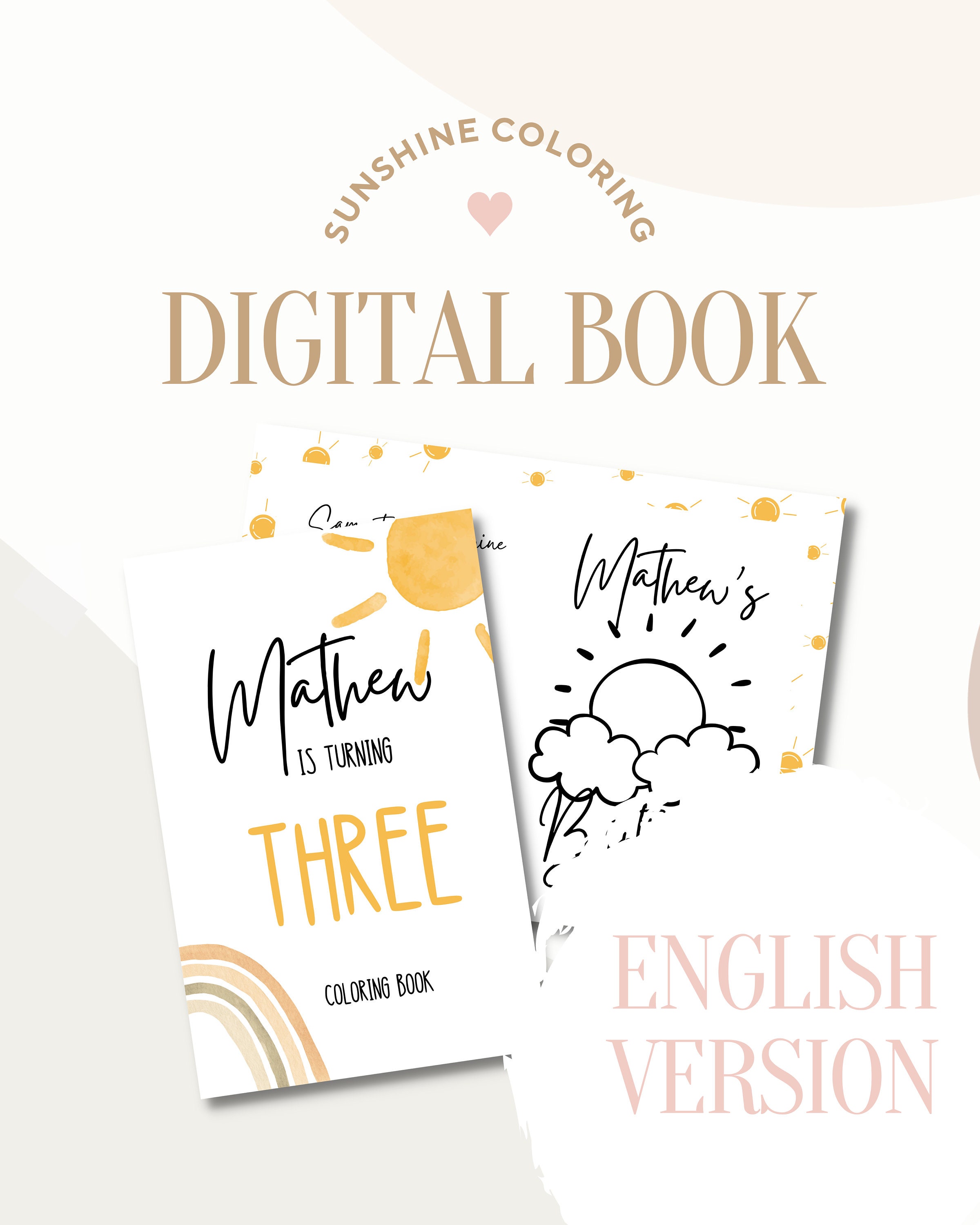 Sunshine Party Favors Printable Coloring Favors Sunshine - Etsy