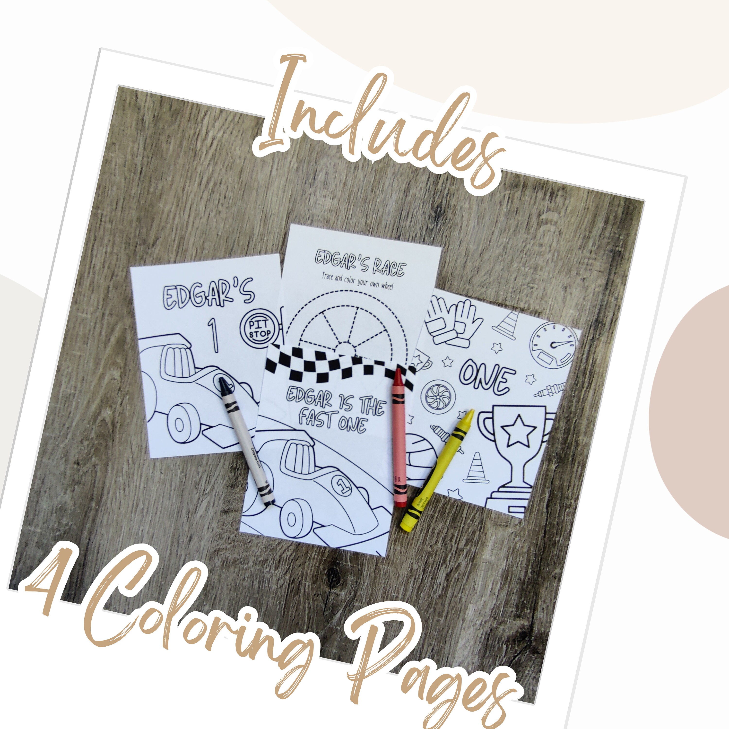 Race Car Coloring Favors Fast One Coloring Sheets Race Car Printable ...