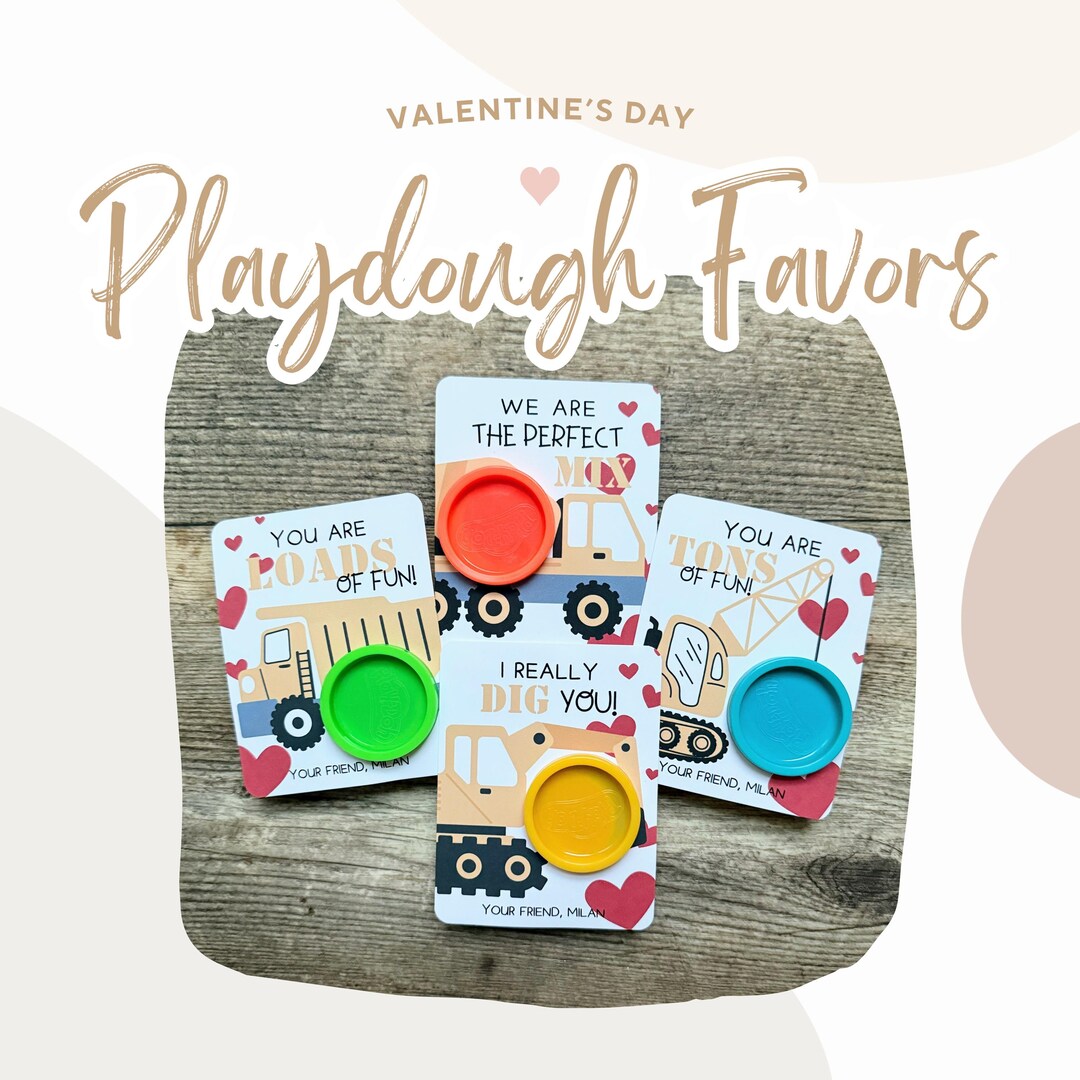 Tarjeta imprimible con plastilina para el día de San Valentín en forma ...