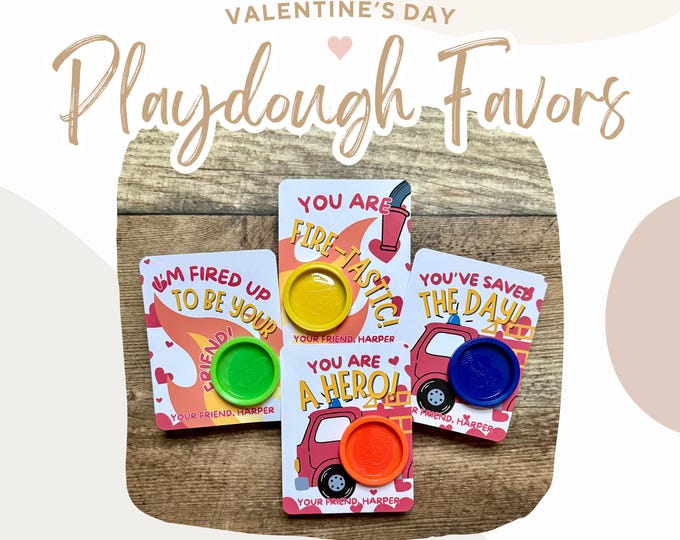 Firefighter Play Doh Gift Card Printable: Party Favor (digital Download ...