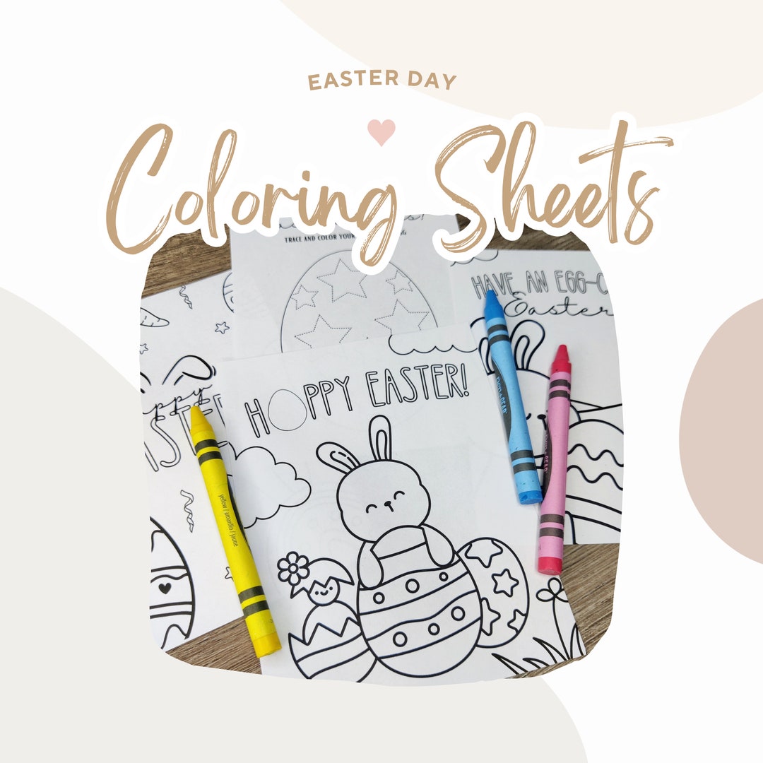Easter Coloring Party Favors | Easter Printable Party Favors | Easter ...