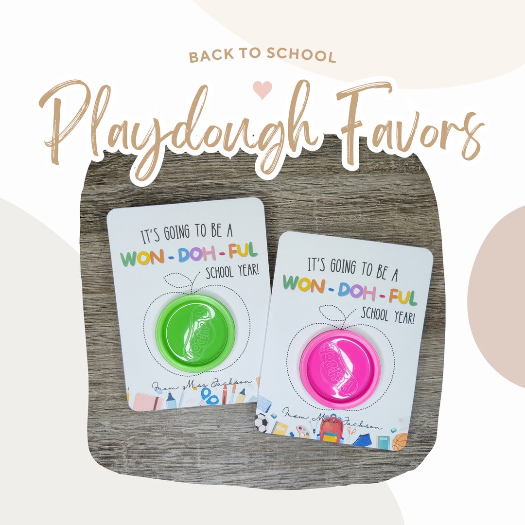 Back to School Playdough Printable Card Party Favors Kindergarten ...
